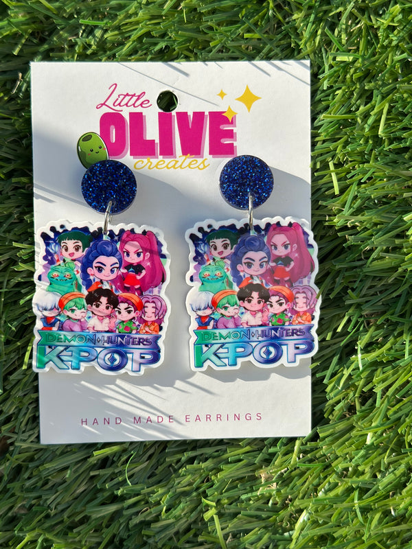 Demon Hunter Huntrix & Soja Boys Band Dangle Earrings – Little Olive ...